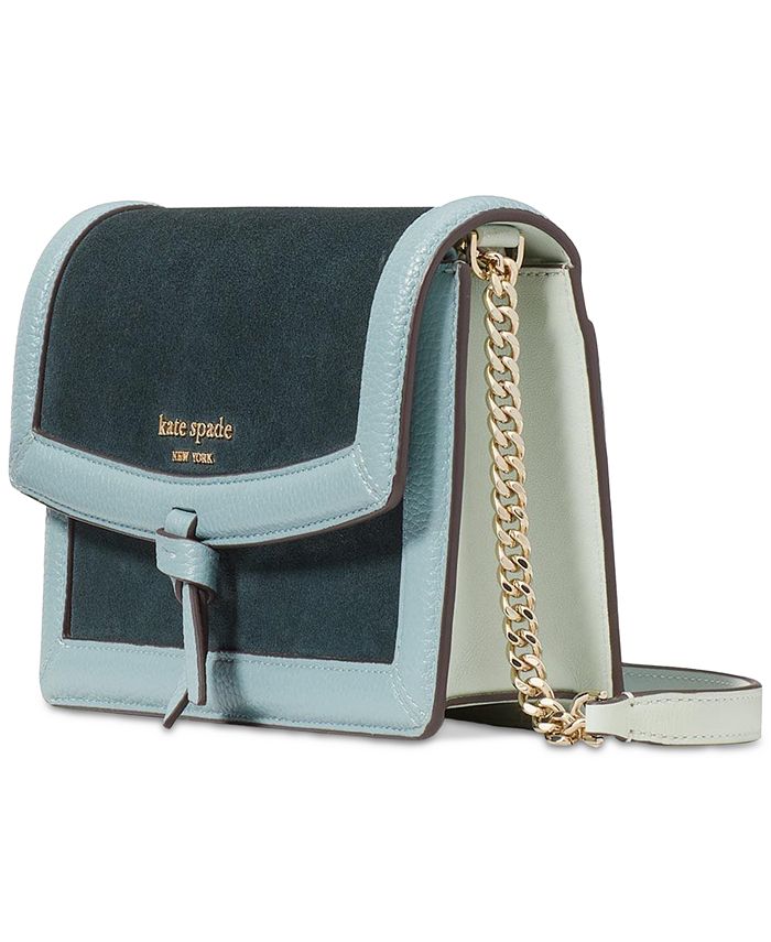 kate spade new york Knott Colorblocked Pebbled Leather and Suede ...