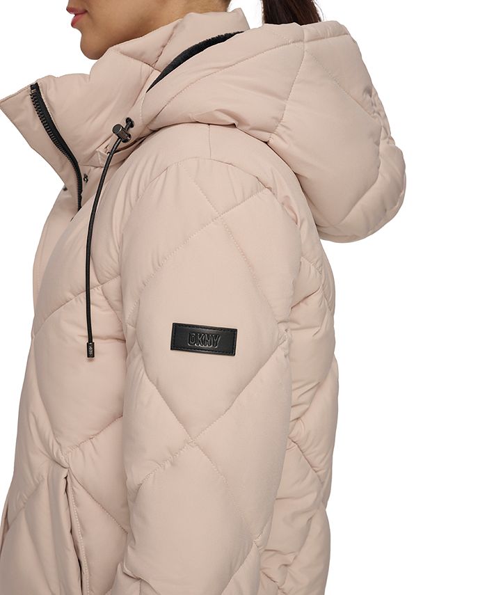 DKNY Women's Diamond Quilted Hooded Puffer Coat - Macy's