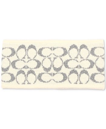 COACH Women's Metallic Signature Logo Headband - Macy's