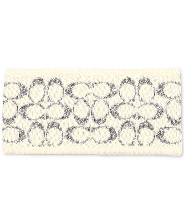 COACH Women's Metallic Signature Logo Headband - Macy's