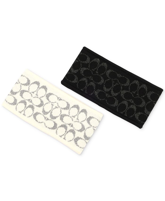 COACH Women's Metallic Signature Logo Headband - Macy's