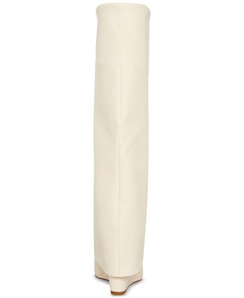 Madden Girl Evander Fold-Over Cuffed Knee High Wedge Dress Boots - Macy's