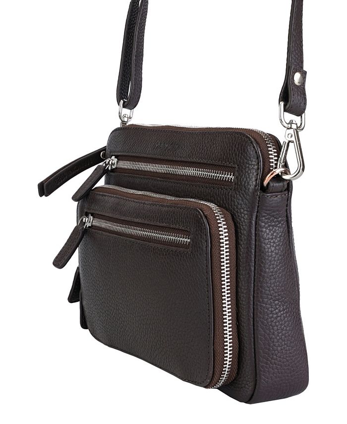 Mancini Pebbled Collection Valerie Leather Mini Crossbody Bag - Macy's