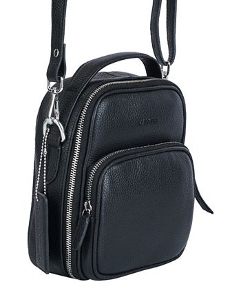 Mancini Pebbled Collection Daisy North-South Leather Crossbody Bag - Macy's
