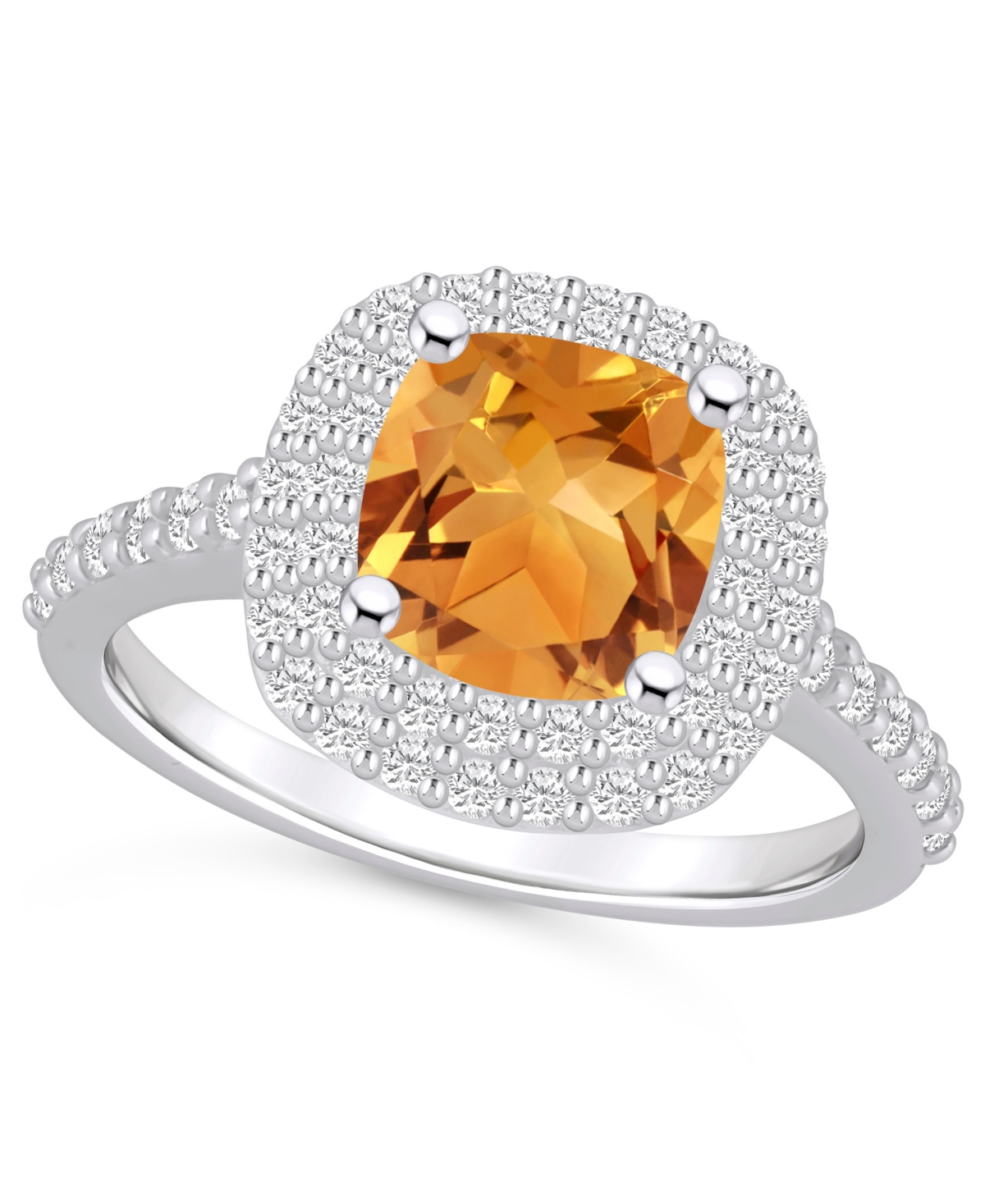 Click here for Macys Citrine and Diamond Accent Halo Ring in 14K... prices
