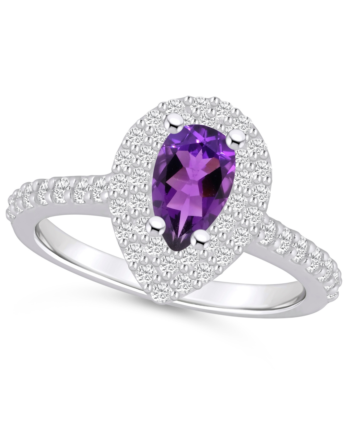 Click here for Macys Amethyst and Diamond Accent Halo Ring in 14K... prices
