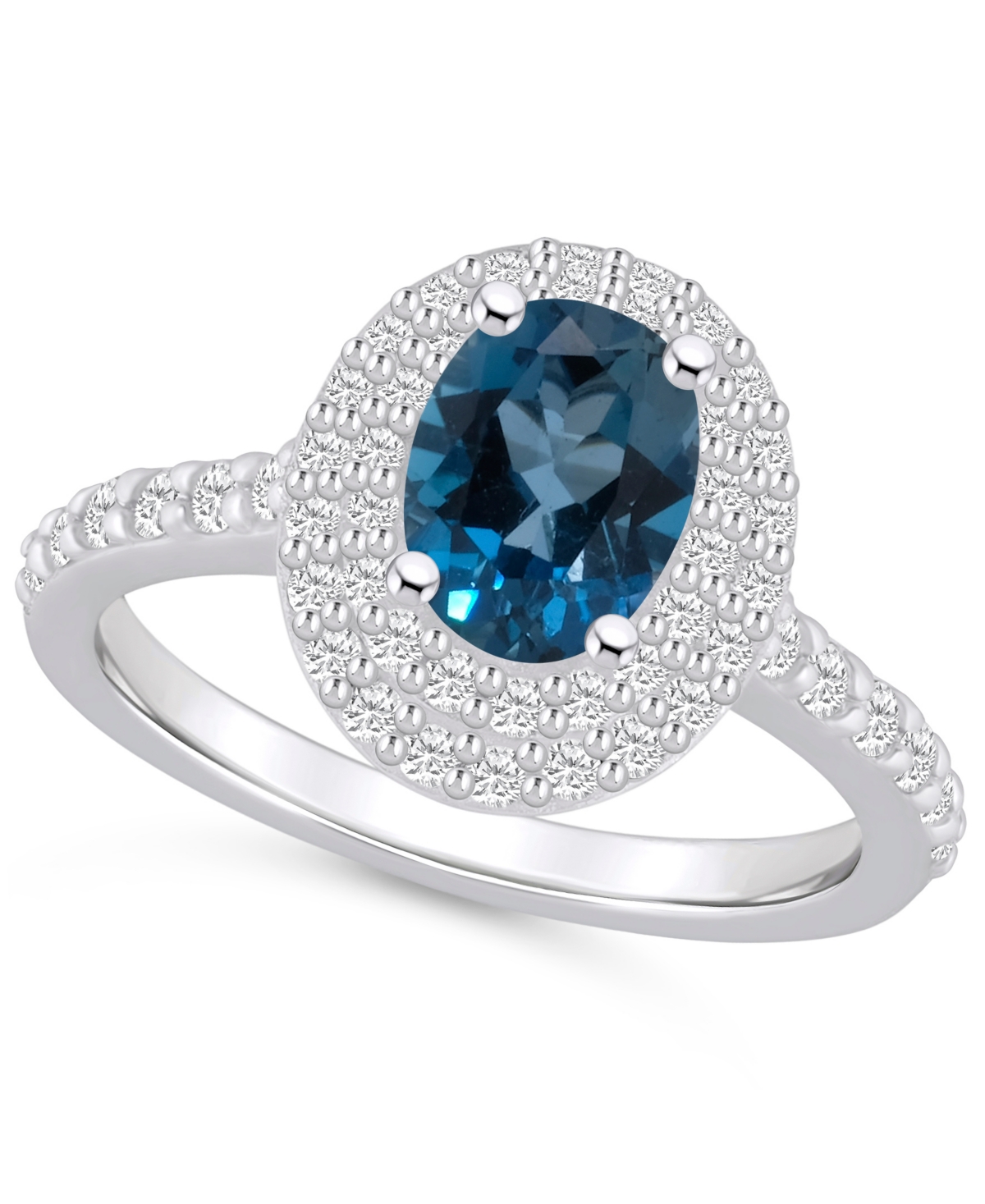Click here for London Blue Topaz and Diamond Halo Ring - London B... prices