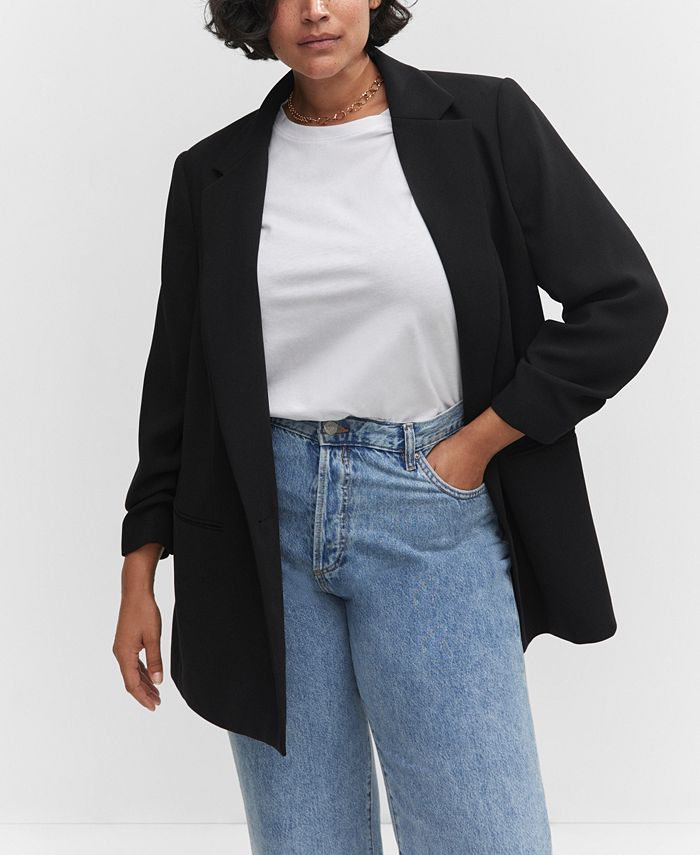 MANGO Women's Flowy Suit Blazer - Macy's