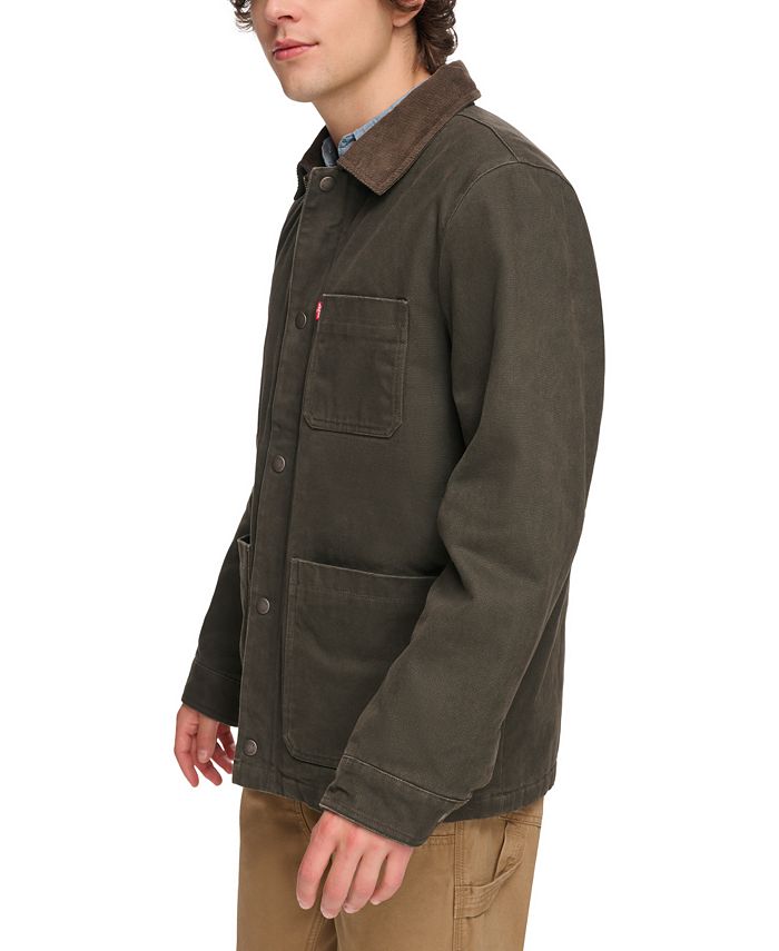 Levi's Men's Plaid-Lined Canvas Chore Jacket - Macy's