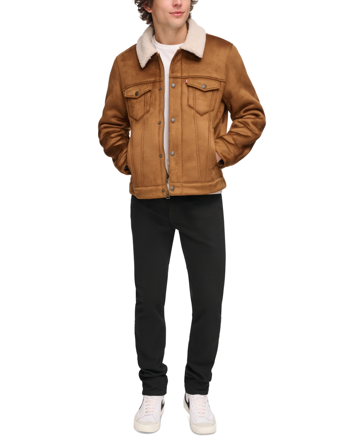 Click here for Levis Mens Relaxed-Fit Faux-Shearling Trucker Jack... prices