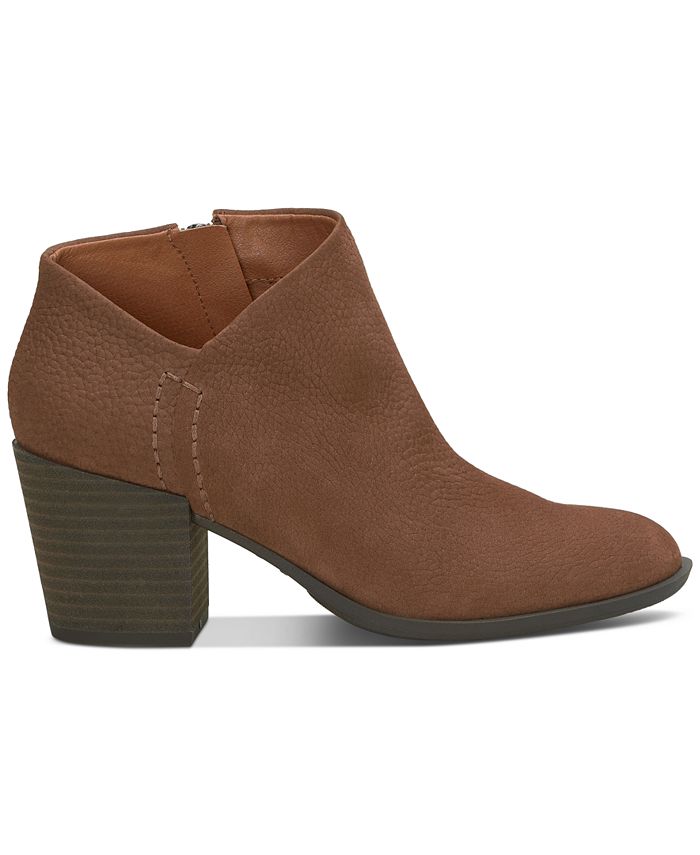 Lucky Brand Women's Bellita Asymmetrical Cutout Block-Heel Booties - Macy's