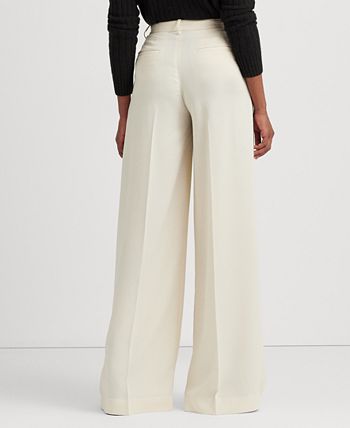 Lauren Ralph Lauren Women's Pleated Satin Crepe Wide-Leg Pants - Macy's