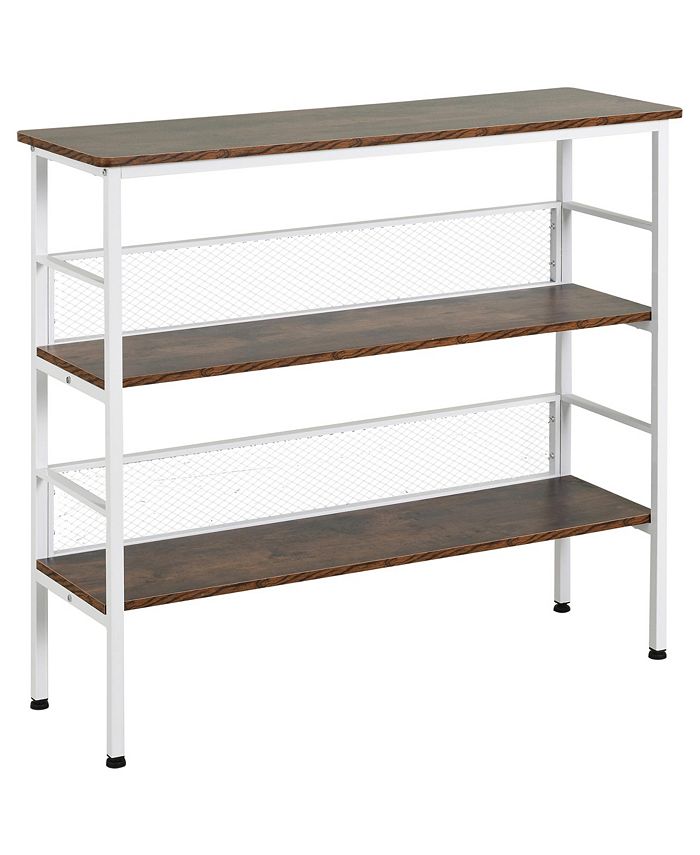 HOMCOM Three-Tier Storage Rack Foot Adjusted Multi-functional Space ...