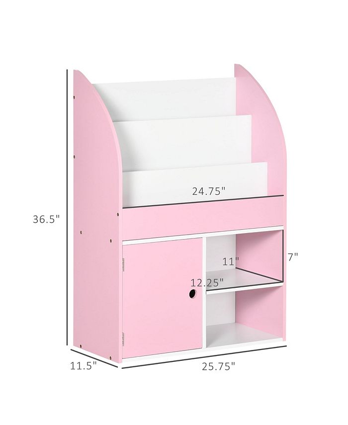 Qaba Bookshelf, Multi-Purpose Kids Toy Storage Organizer for Preschool ...