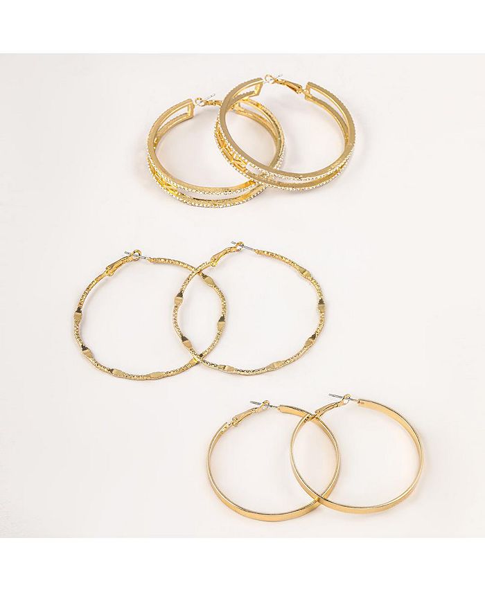 Aaliyah Trio Queen Hoop Earring Set - Macy's