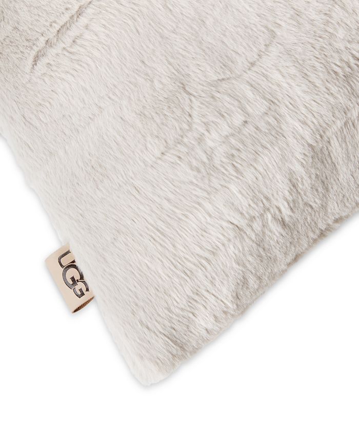 UGG® Valor Textured Faux Fur Decorative Pillow, 20" x 20" - Macy's