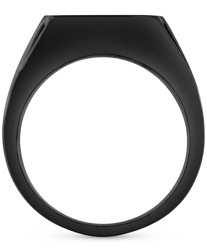 Blackjack Men's Cubic Zirconia Cluster Ring Set in Black Ion-Plated ...