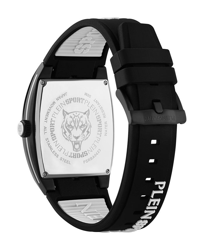 Plein Sport Men's Watch 3 Hand Quartz Plein Sport Gaze Black Silicone ...