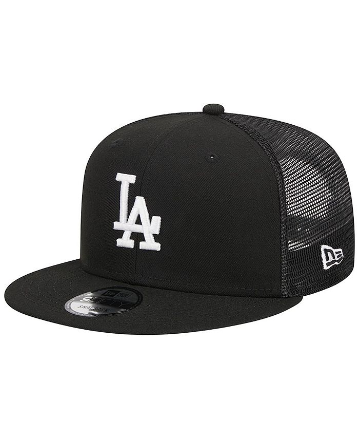 New Era Men's Black Los Angeles Dodgers Trucker 9FIFTY Snapback Hat ...