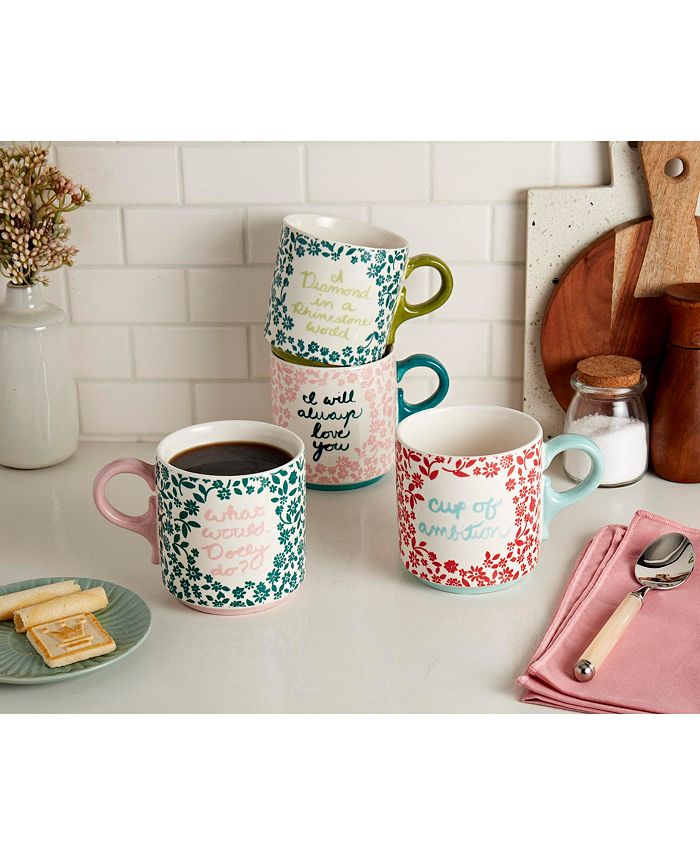 Dolly Parton Phrase Mugs 20oz, Set of 4 - Macy's