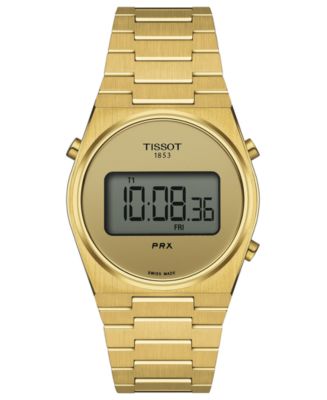Tissot Unisex Digital PRX Gold PVD Stainless Steel Bracelet Watch 35mm ...