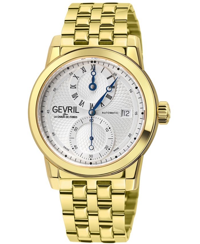 Gevril Men's Gramercy Gold-Tone Stainless Steel Watch 39mm - Macy's