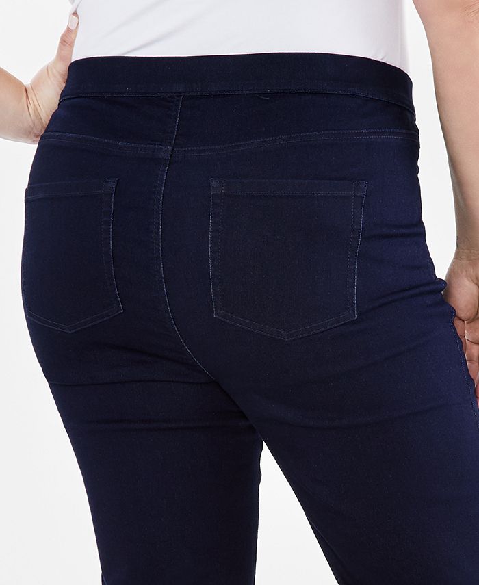 Style & Co Plus Size Mid Rise Straight-Leg Pull-On Jeans, Created for ...