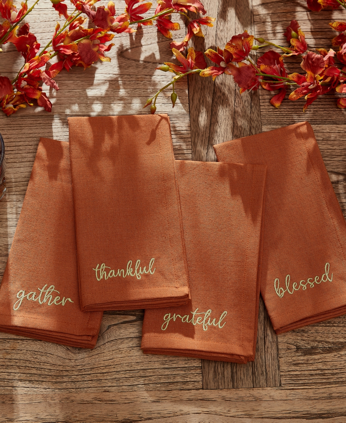 Click here for Elrene Harvest Sentiment Embroidered Napkins  Set... prices