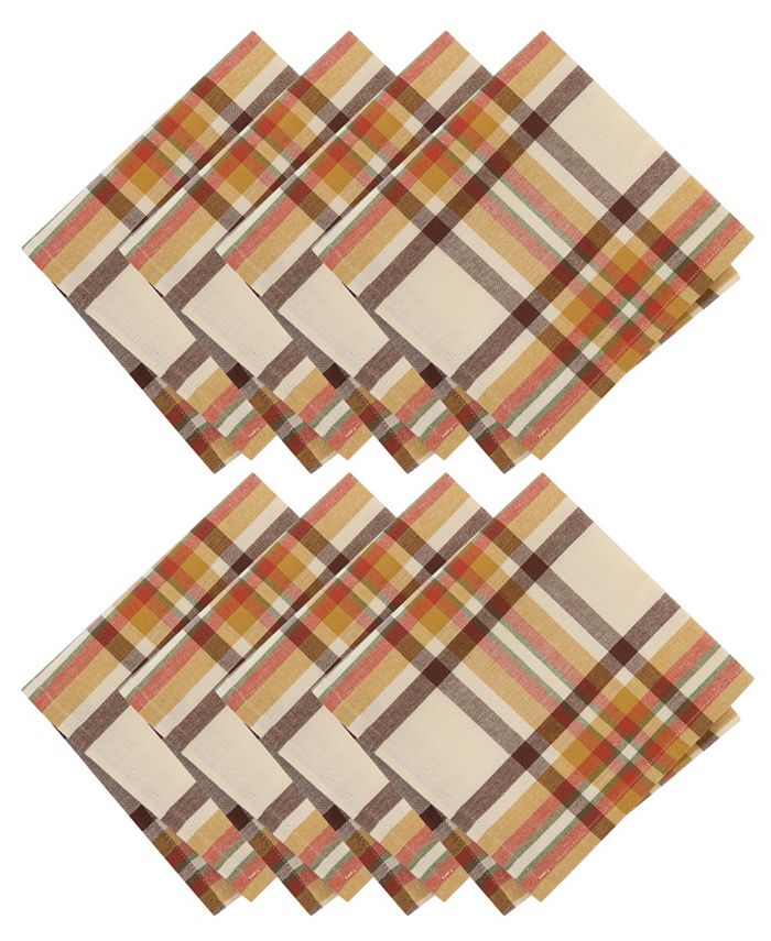 Elrene Russet Harvest Plaid Table Linens Collection - Macy's