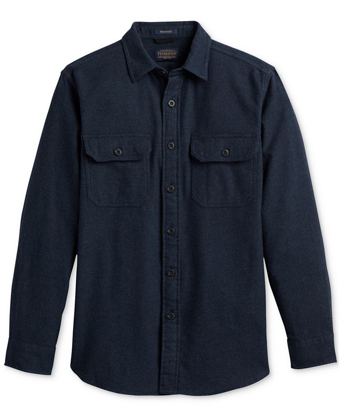 Pendleton Men's Burnside Solid Button-Down Flannel Shirt - Macy's