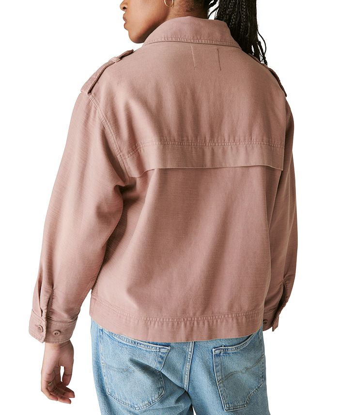 Lucky Brand Women's Cropped Twill Utility Jacket - Macy's