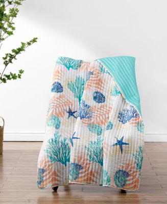Greenland Home Fashions Montego Coastal Sealife Botanical Throw, 50" x ...