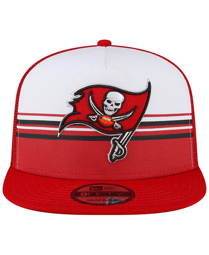 New Era Men's White, Red Tampa Bay Buccaneers Striped A-Frame 9FIFTY ...