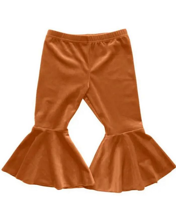 Bailey's Blossoms Toddler Girls Lina Pleated Velour Bell Bottoms - Macy's