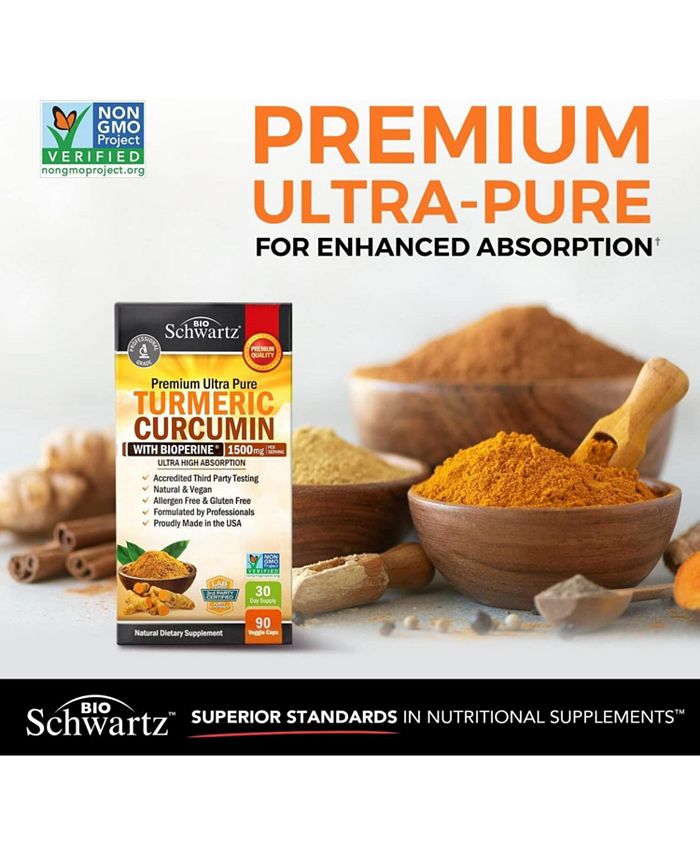 BioSchwartz Turmeric Curcumin with BioPerine 1500mg - Natural Joint ...