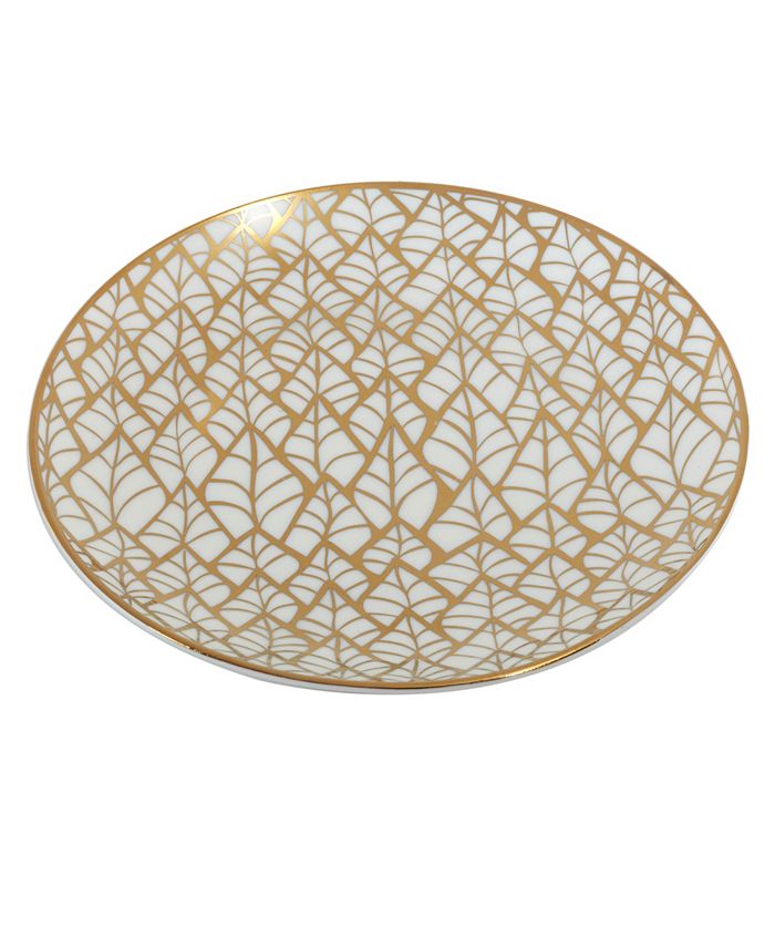 Certified International Mosaic Gold- Silver Tone Canape Plates Set of 6 ...