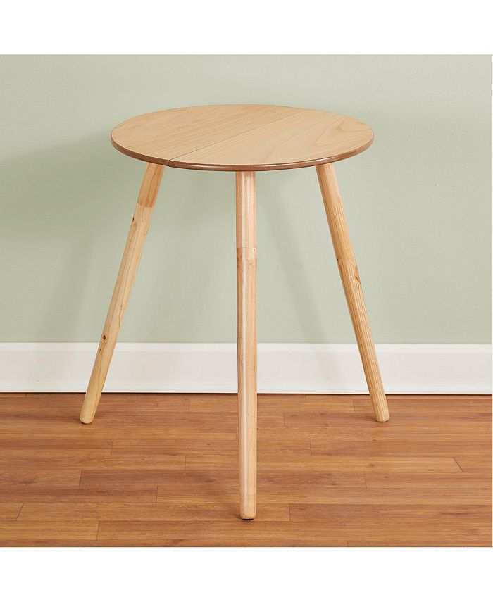 Collections Etc Wooden Round Side Accent Table, 20 Diameter x 25.5 ...
