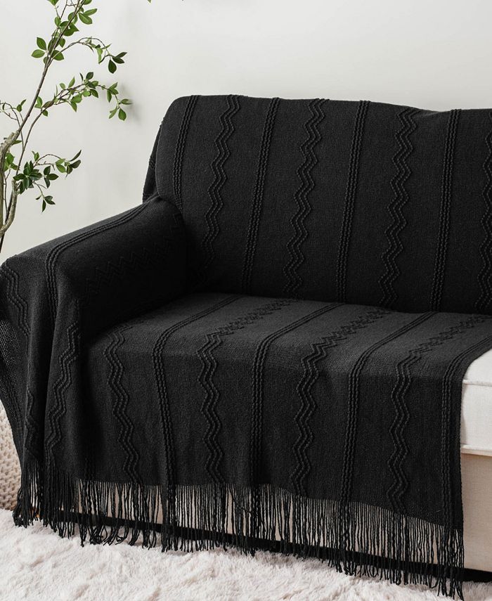 Battilo Texture Triple Zig-Zag Lightweight Throw, 50" x 60" - Macy's