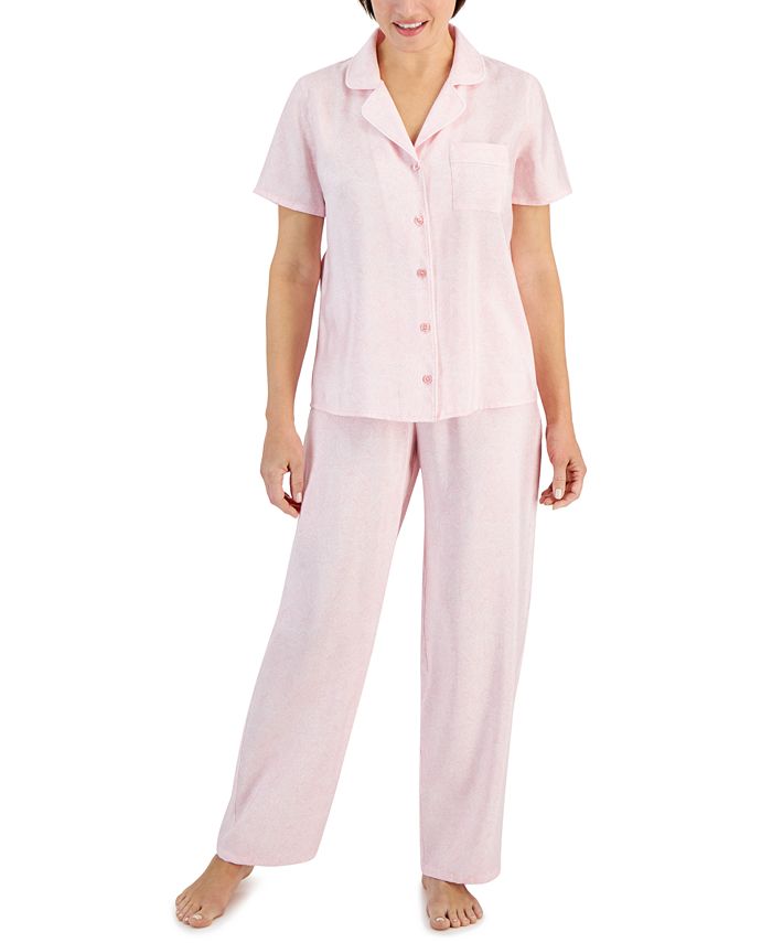 Charter Club Women's Matte Satin Short-Sleeve Pajamas Set, Created for ...