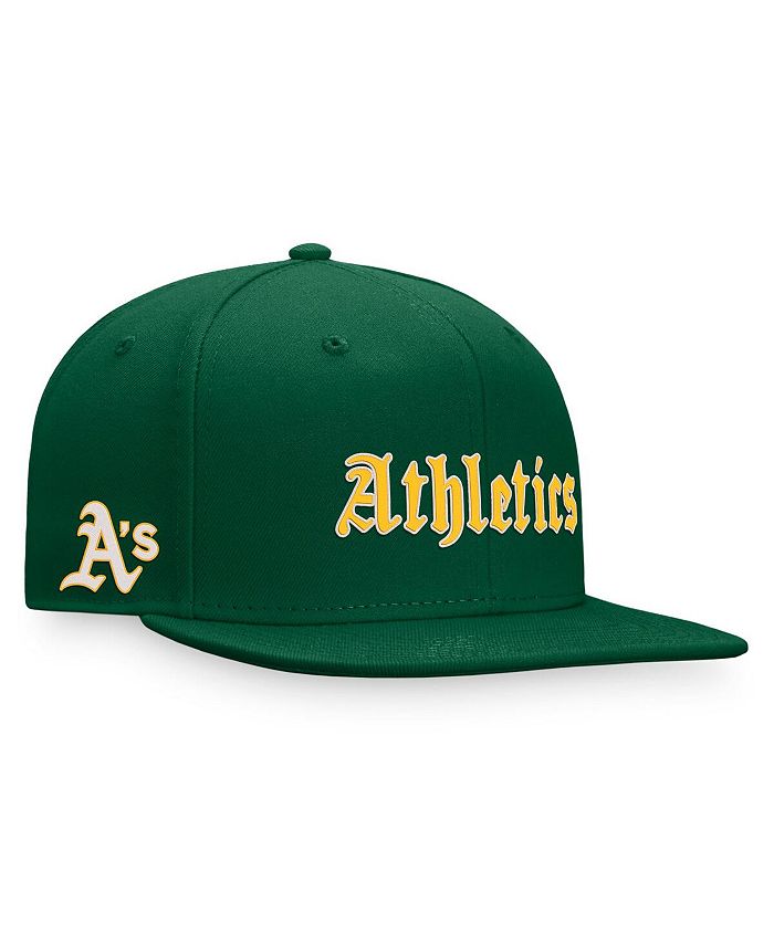 Fanatics Men's Green Oakland Athletics Gothic Script Fitted Hat - Macy's
