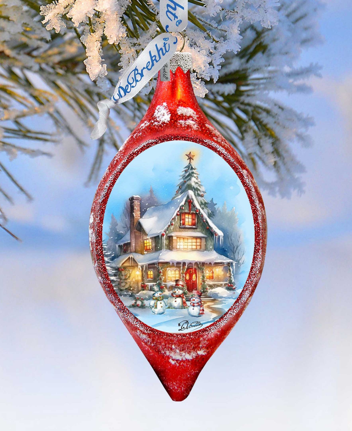 Click here for Designocracy Christmas Cottage Drop Holiday Mercur... prices