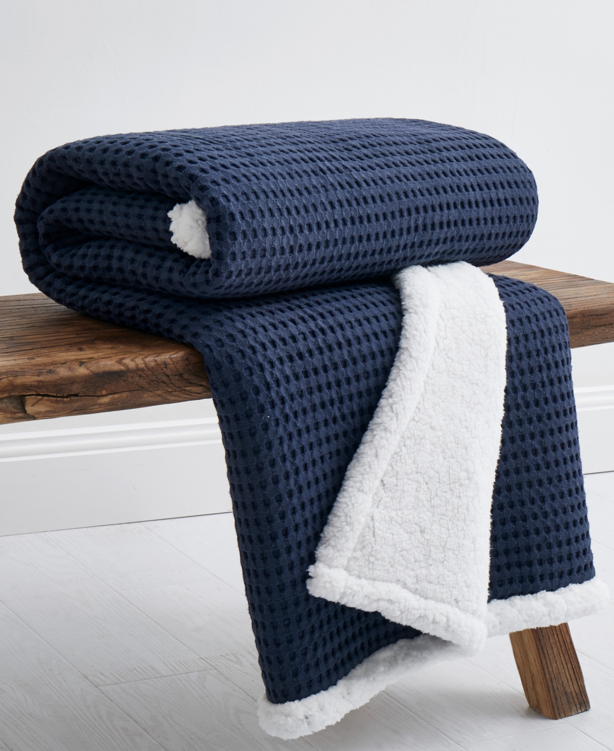 Click here for Levtex Mills Waffle Quilted Throw  50 x 60 - Navy prices