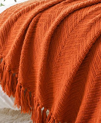 Battilo Classic Textured Woven Micro Chenille Throw, 50" x 60" - Macy's