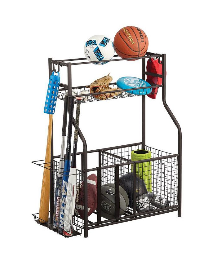 mDesign Metal Heavy Duty Garage Sports Storage Rack with Top Shelf - Macy's