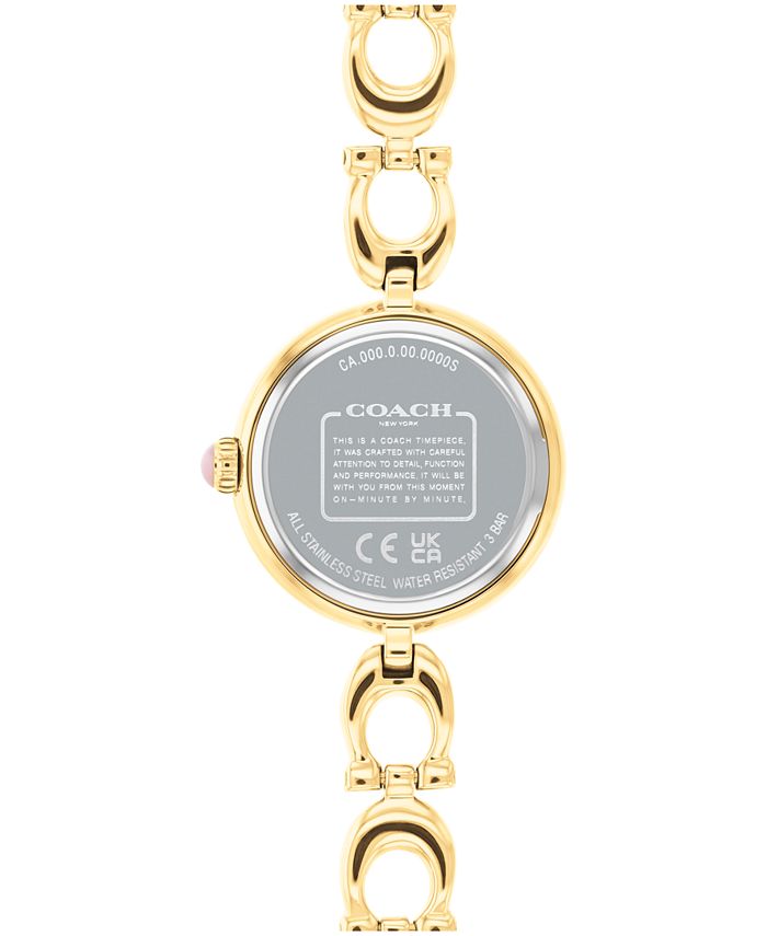 COACH Women's Gracie Gold-Tone Stainless Steel Bangle Bracelet Watch ...