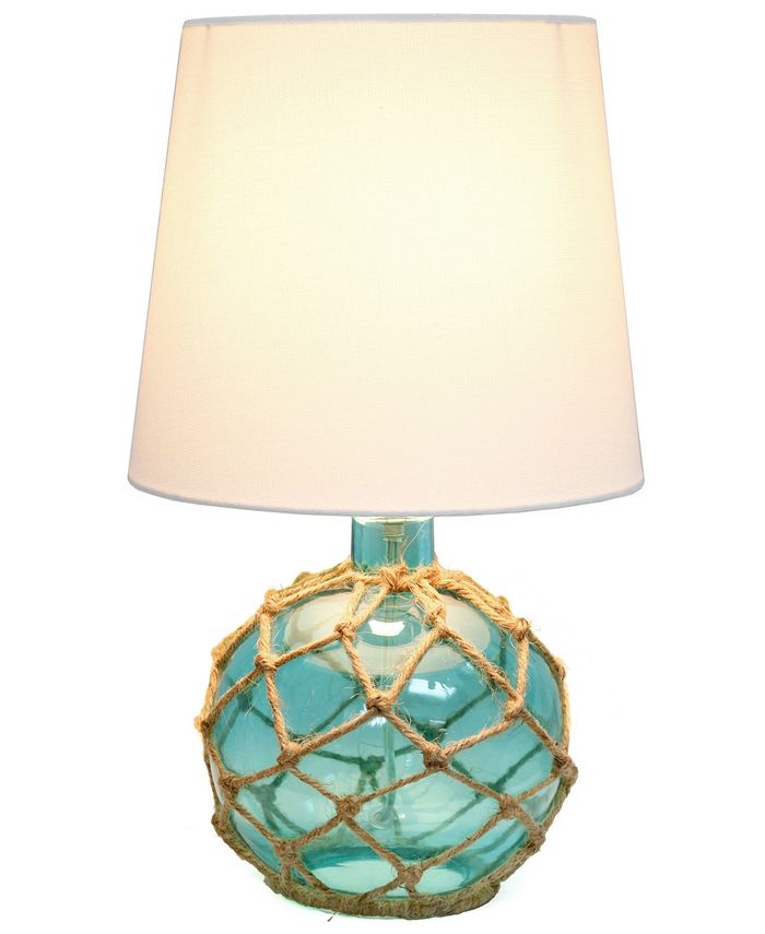 All The Rages Lalia Home Maritime 14.75" Colored Glass Rope Table Lamp ...