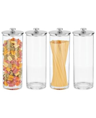 mDesign Tall Kitchen Apothecary Airtight Canister Jars - 4 Pack - Clear ...