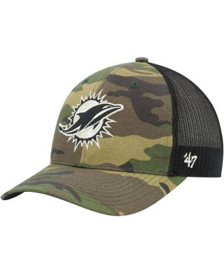 Men's '47 Brand Camo, Black Miami Dolphins Trucker Adjustable Hat - Macy's