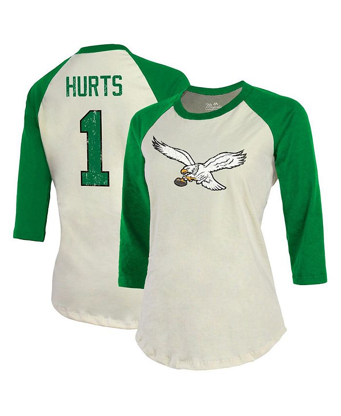 Majestic Women's Threads Jalen Hurts Cream, Kelly Green Philadelphia Eagles Alternate Player ...