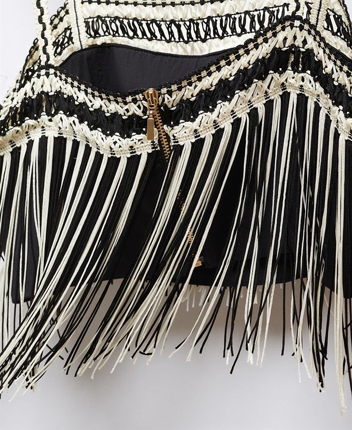 MANGO Women's Fringed Cropped Top - Macy's